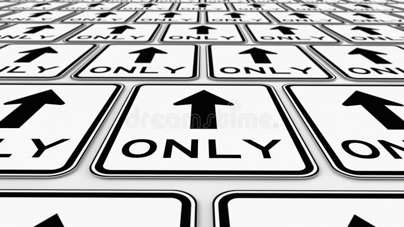 Forward only Traffic Signs Floating in Space Stock Illustration ...