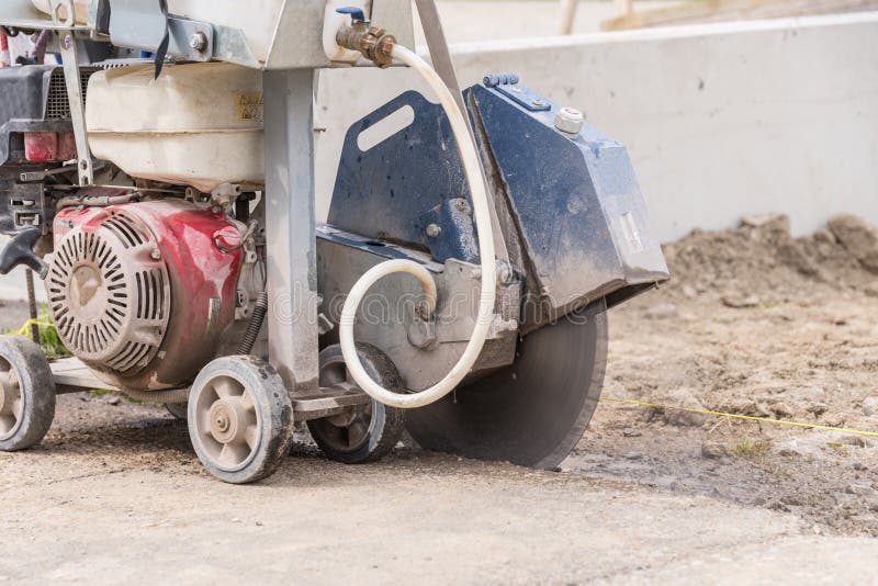 Floor Cutters on a Construction Site - Asphalt Cutting Machine Stock ...