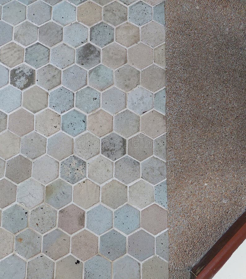 A Floor Design Featuring Rustic Hexagon Cement Tiles Paired with a ...
