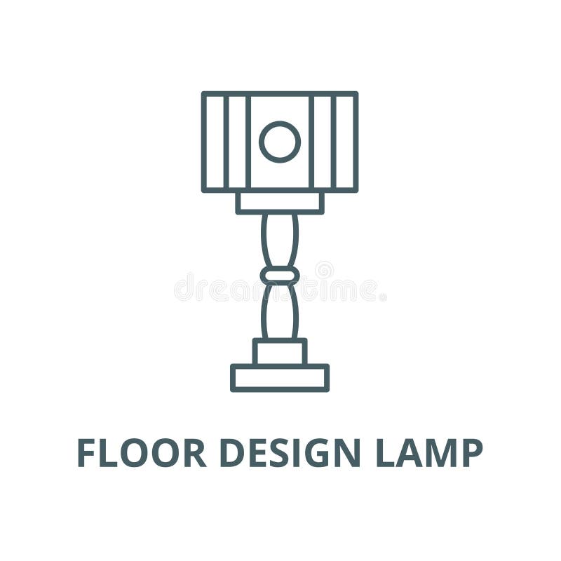 Floor Design Lamp Vector Line Icon, Linear Concept, Outline Sign ...