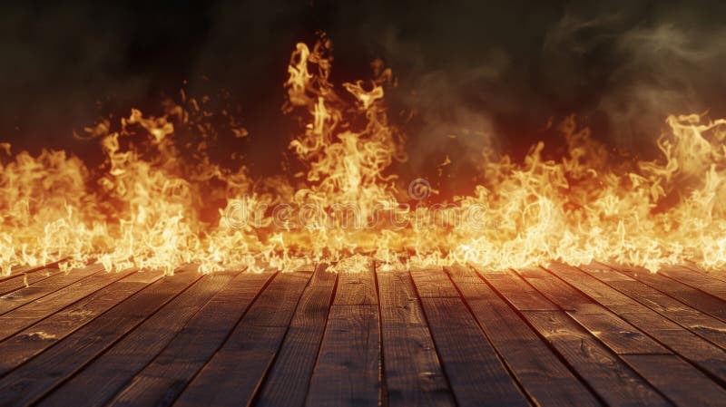 The Floor Engulfed in Flames. AI Generated Stock Image - Image of ...