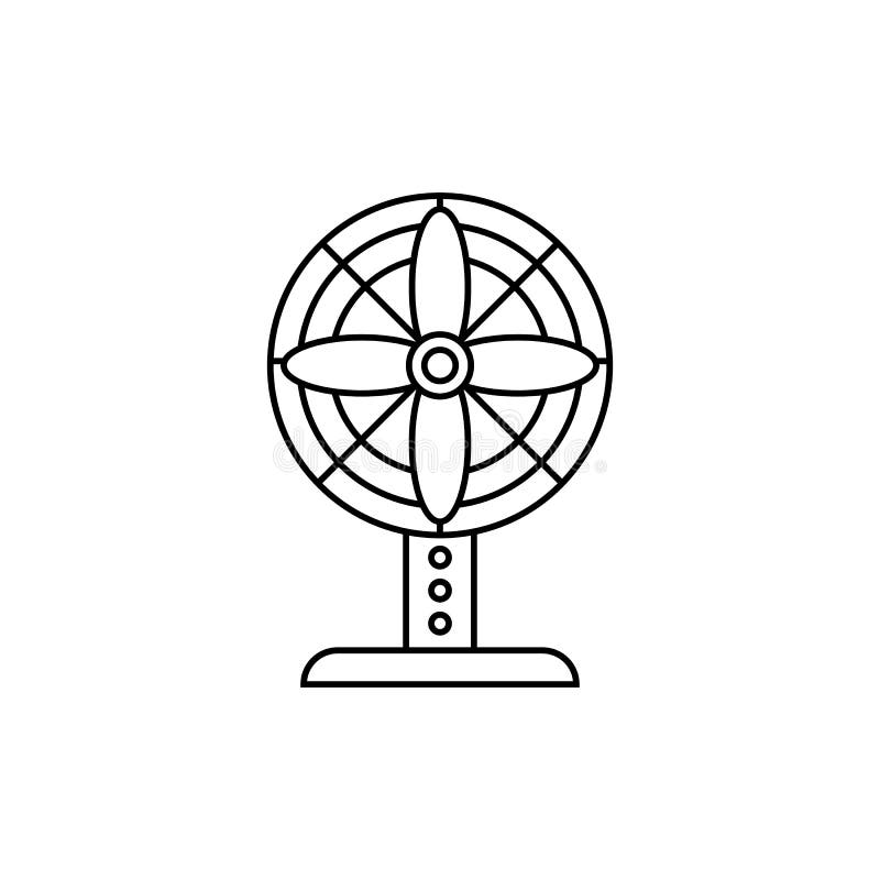 Floor Fan Line Icon. Vector Isolated on Transparent Background Stock ...