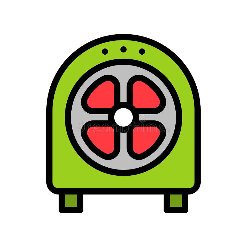 Floor Fan Vector Illustration, Filled Style Icon Editable Outline Stock ...