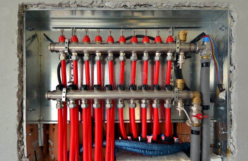 Floor heating 1 stock image. Image of dispenser, flow - 46942841