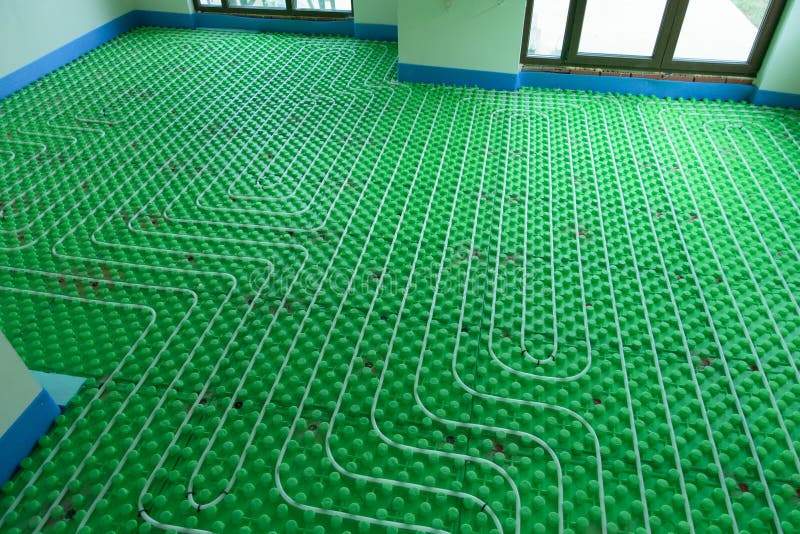 Green Floor Heating Hydro System - Home Installation Stock Photo ...