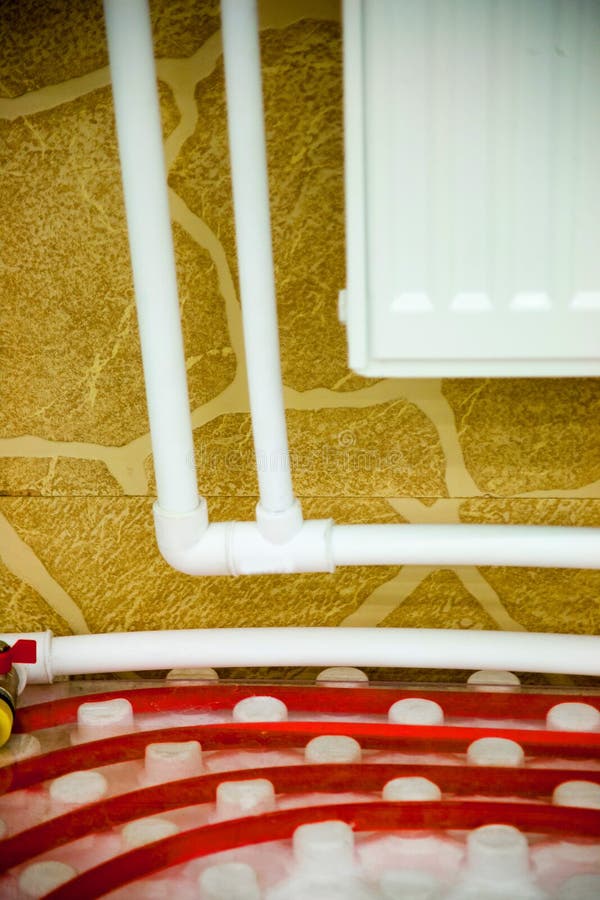 Floor Heating Pipe. Installation of Engineering Systems in a Building ...