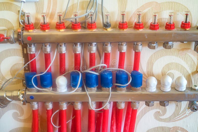 Floor heating system stock image. Image of boiler, radiator - 98129739