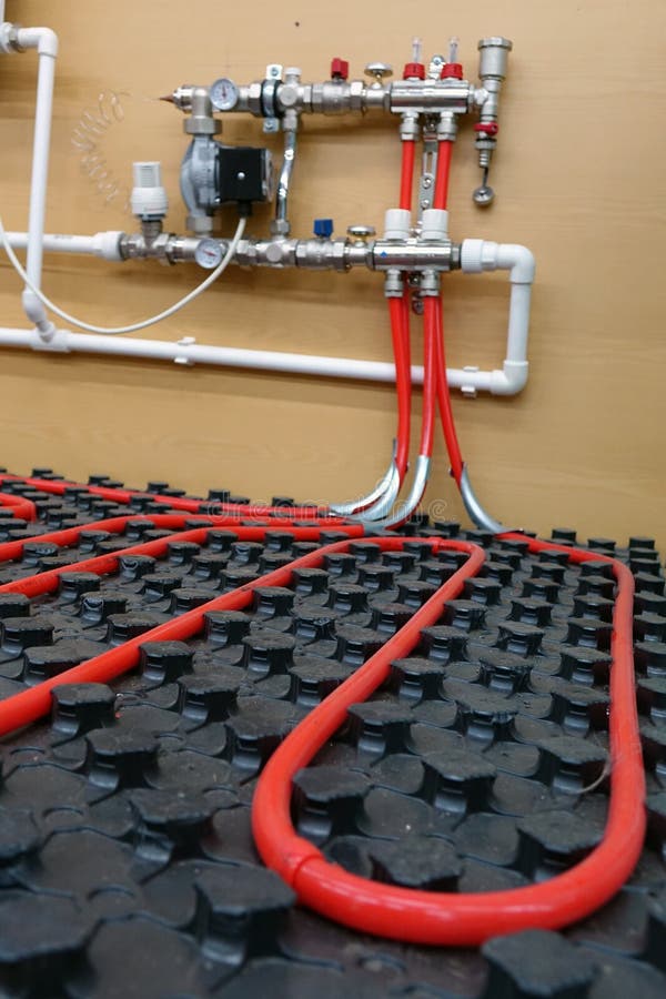 The floor heating system stock image. Image of home - 109659747