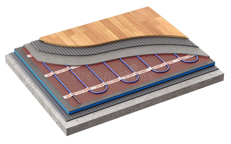 Floor Heating System Section Stock Illustration - Illustration of ...