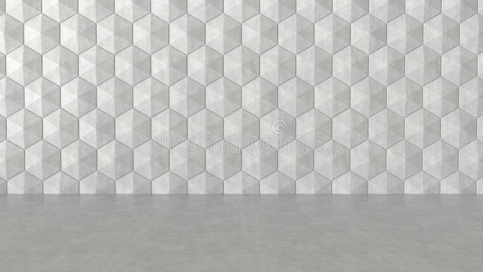 Floor and Hexagons Concrete Pattern Background. Stock Illustration ...