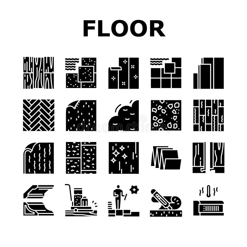 Floor Installation Collection Icons Set Vector Stock Illustration ...