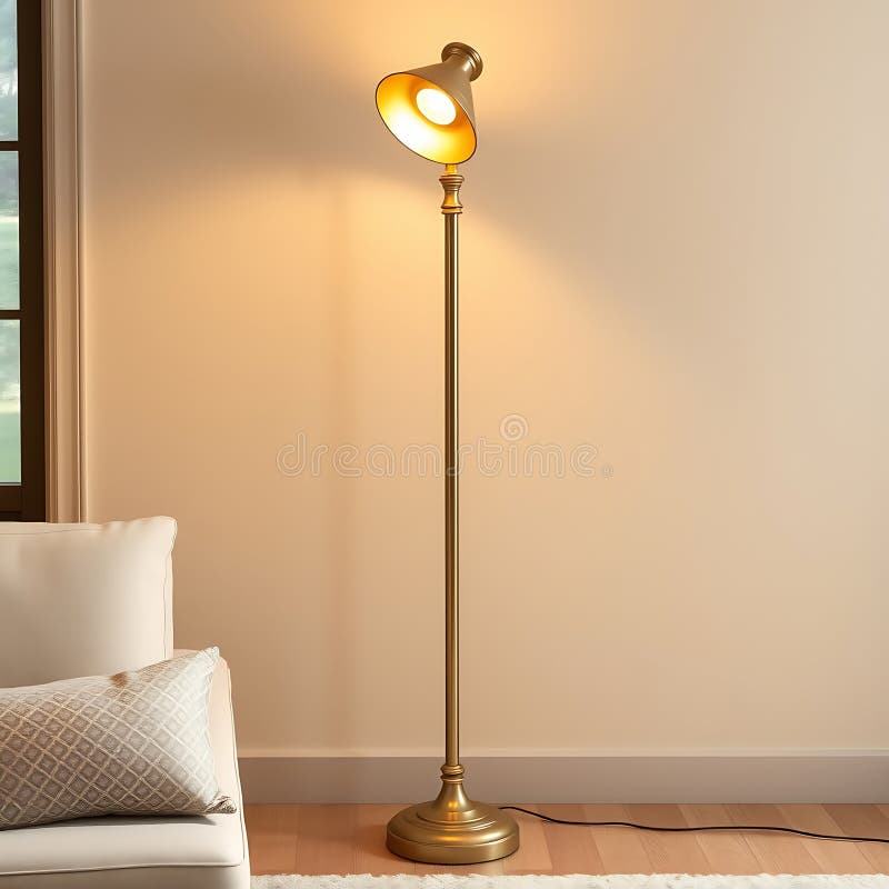 A Floor Lamp with Adjustable Height Featuring a Classic Design with a ...