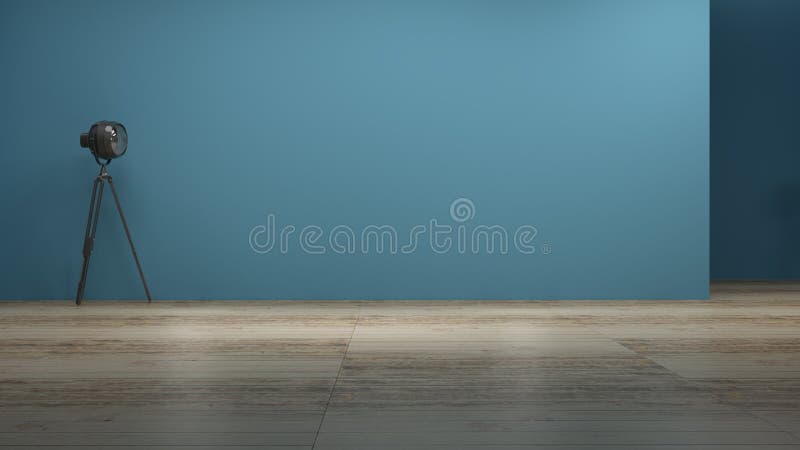 Floor Lamp in Empty Room 3d Rendering Stock Illustration - Illustration ...