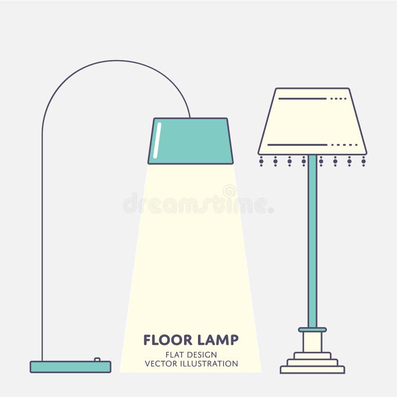 Floor Lamp. Flat Design. Vector Illustration Stock Vector ...