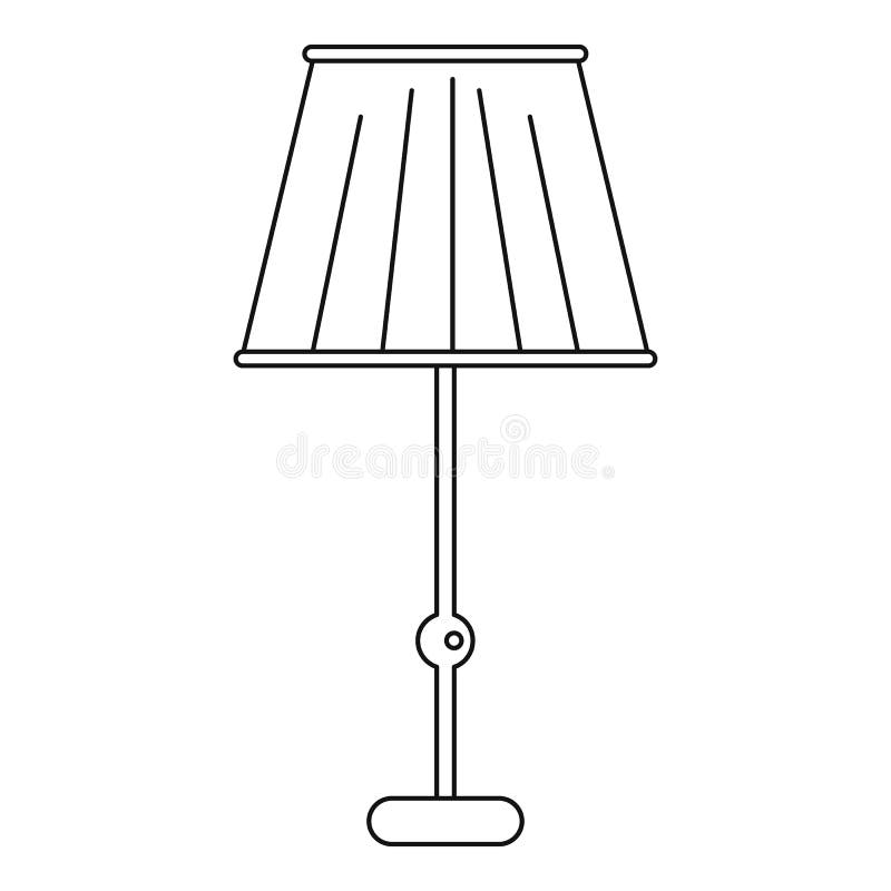 Floor Lamp Icon, Outline Style Stock Vector - Illustration of hotel ...