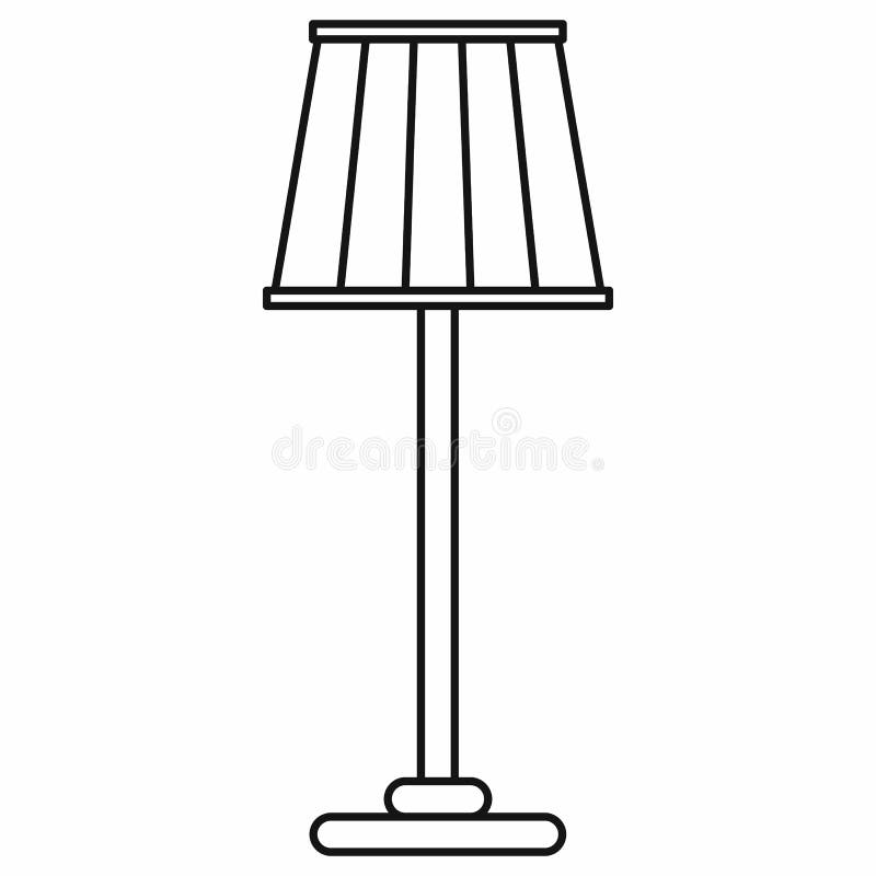 Floor Lamp Icon in Outline Style Stock Illustration - Illustration of ...