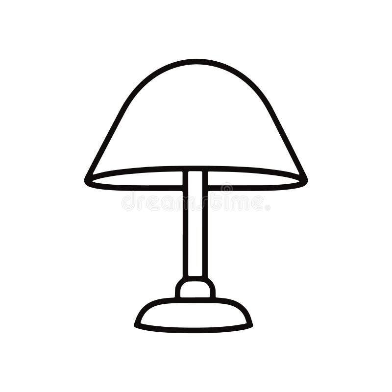Floor Lamp Icon. Floor Lamp with Round Lampshade on Base, Isolated on ...