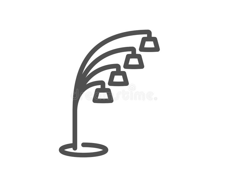 Stand Lamp Line Icon. Floor Light Sign. Vector Stock Vector ...