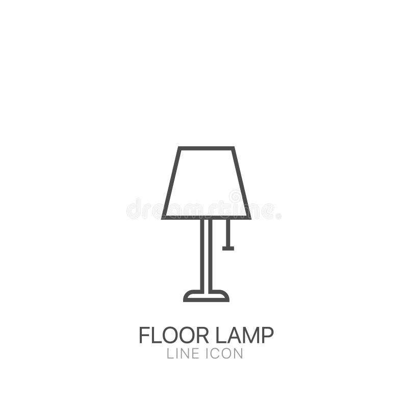Floor Lamp Outline Vector Icon. Editable Stroke Linear Style Sign for ...
