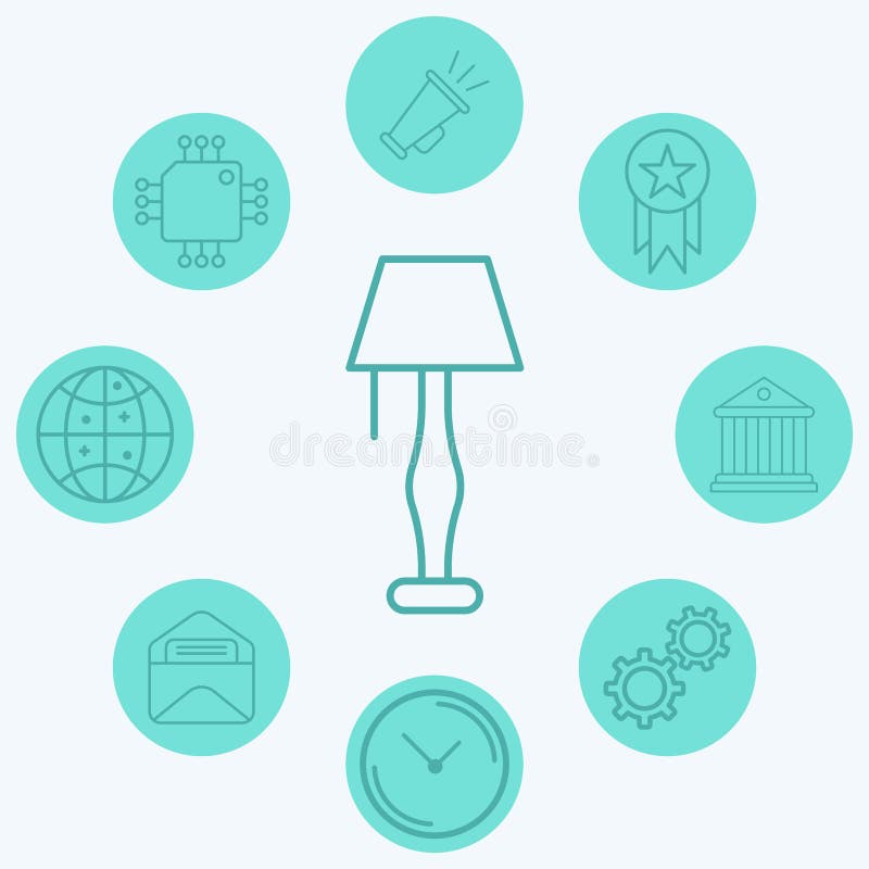 Floor Lamp Vector Icon Sign Symbol Stock Illustration - Illustration of ...