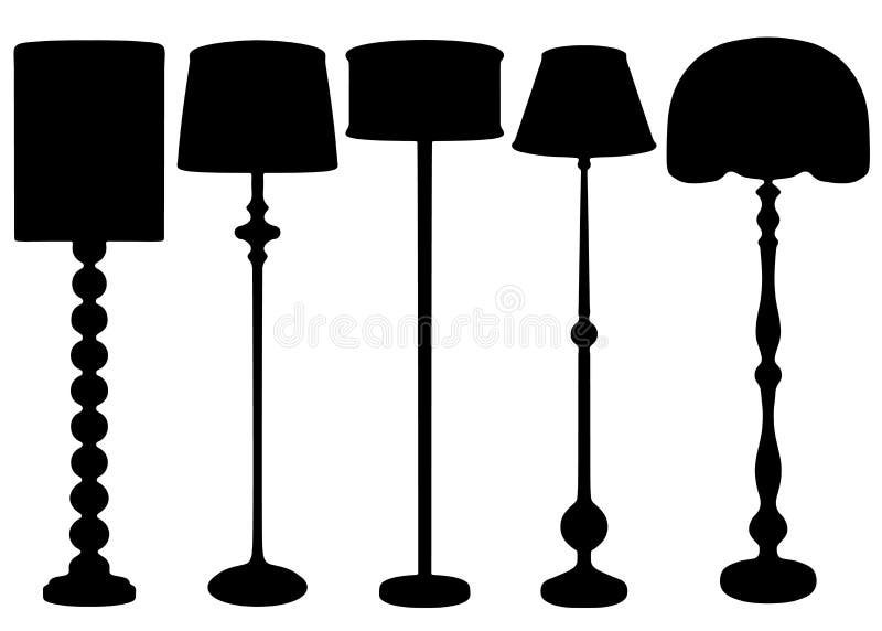 Floor Lamps in a Set for Lighting. Stock Vector - Illustration of ...