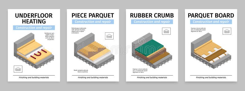 Floor Layers Poster Set stock illustration. Illustration of concrete ...