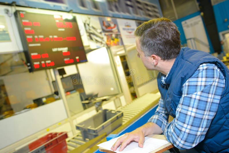 Floor Manager Checking Screen Stock Image - Image of screen, result ...