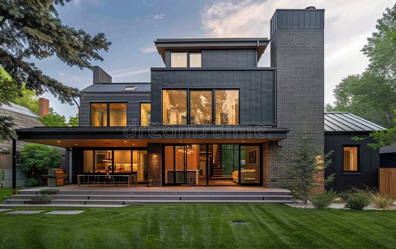 A 2-Floor Modern House Design -Generative Ai Stock Photo - Image of ...