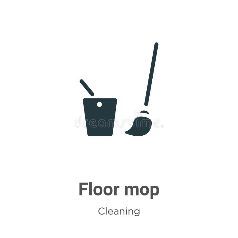 Floor Mop Vector Icon on White Background. Flat Vector Floor Mop Icon ...