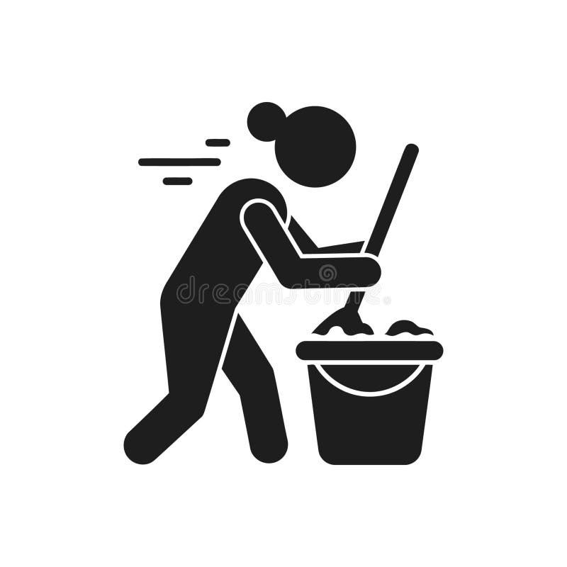 Floor Mopping Cleaning Icon Stock Vector - Illustration of cleaning ...