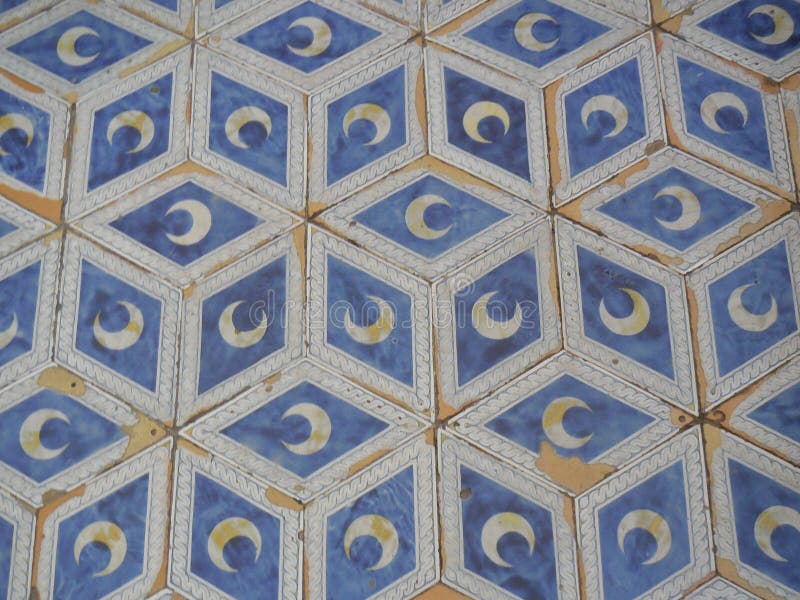 Mosaic Floor with Crescent Moons Stock Image - Image of mosque, mosaic ...