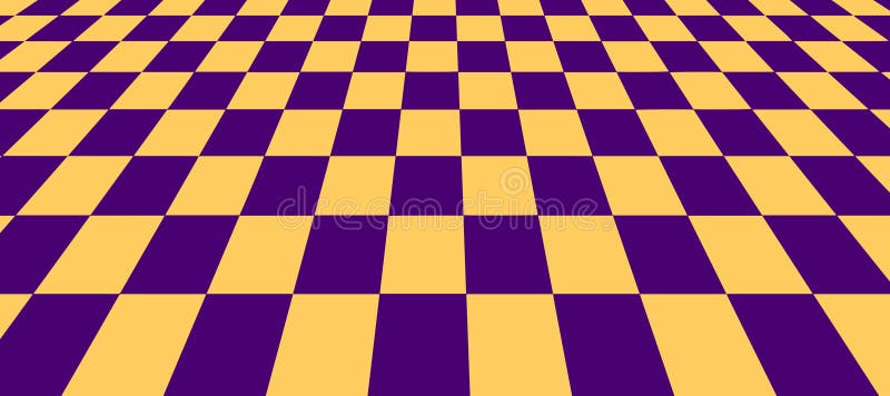 Floor in Perspective with Yellow- Violet Checkerboard Texture. Empty ...