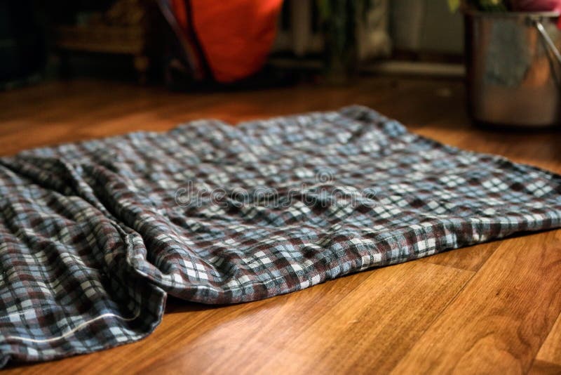 Floor plaid wrinkled mat stock photo. Image of indoor - 84648306