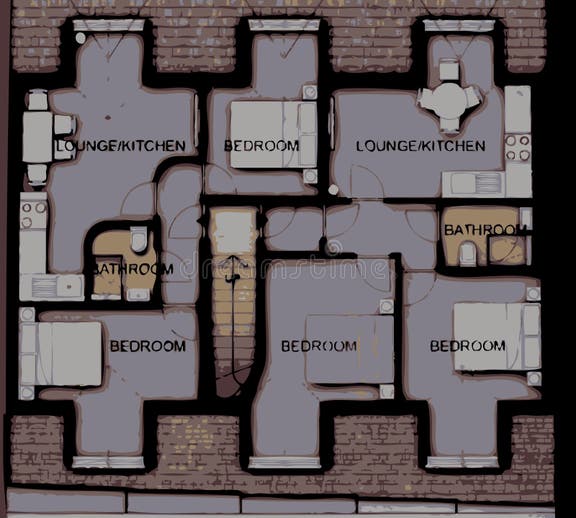 Floor Plan stock illustration. Illustration of architecture - 14085460