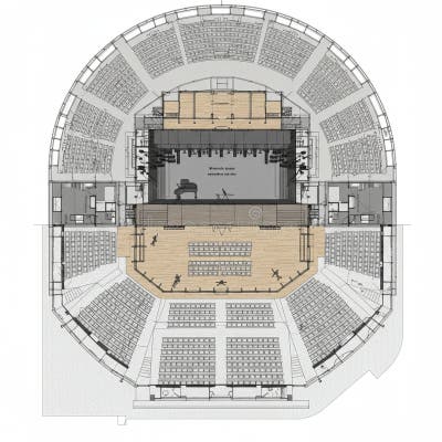 Floor Plan of an Amphitheater with a Circular Layout. it Features a ...