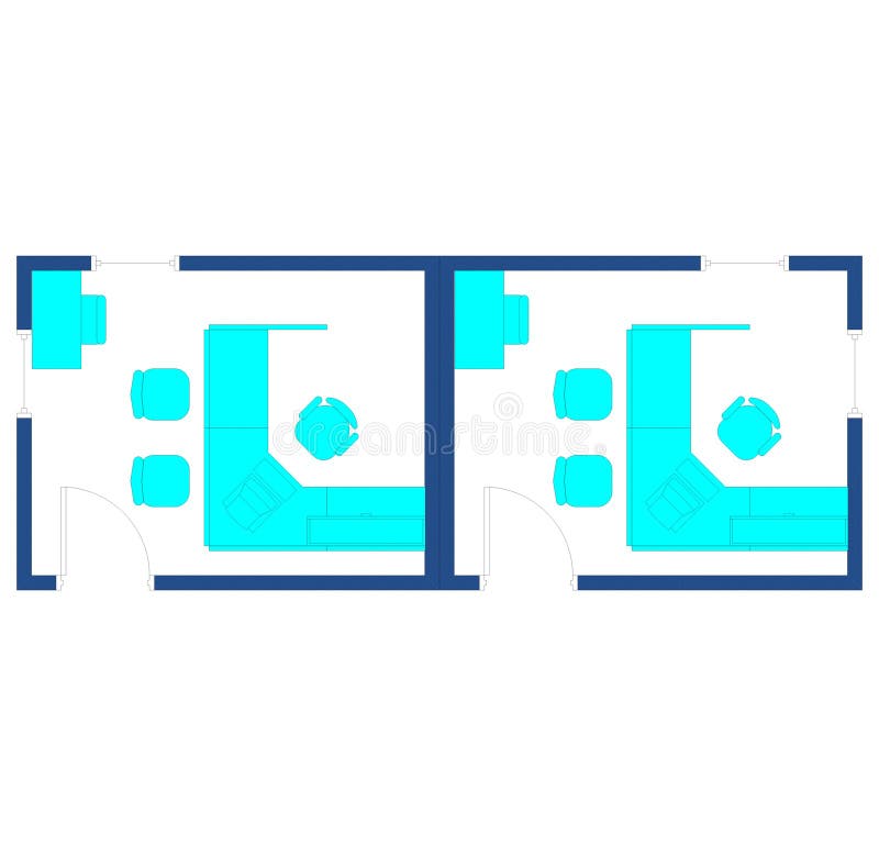 Floor Plan or Architectural Drawing of an Office Room Stock ...