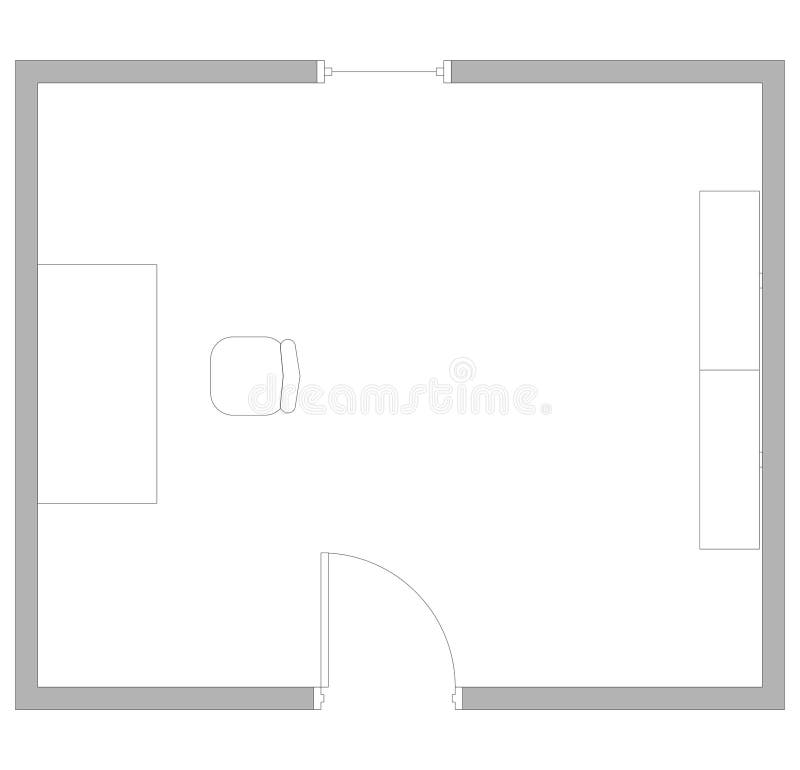 Floor Plan or Architectural Drawing of an Office Room Stock ...