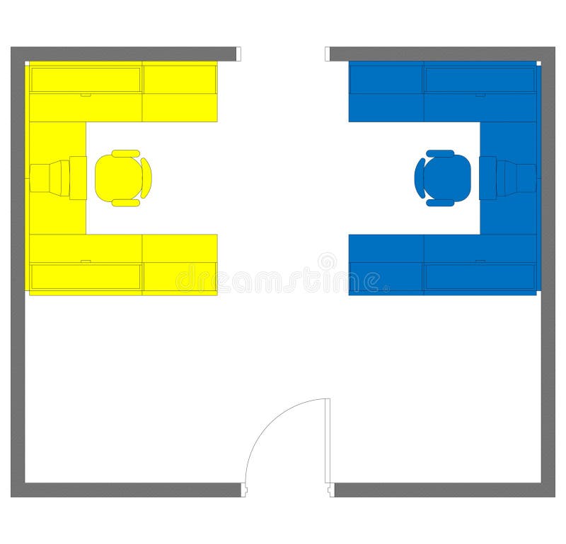 Floor Plan or Architectural Drawing of an Office Room Stock ...
