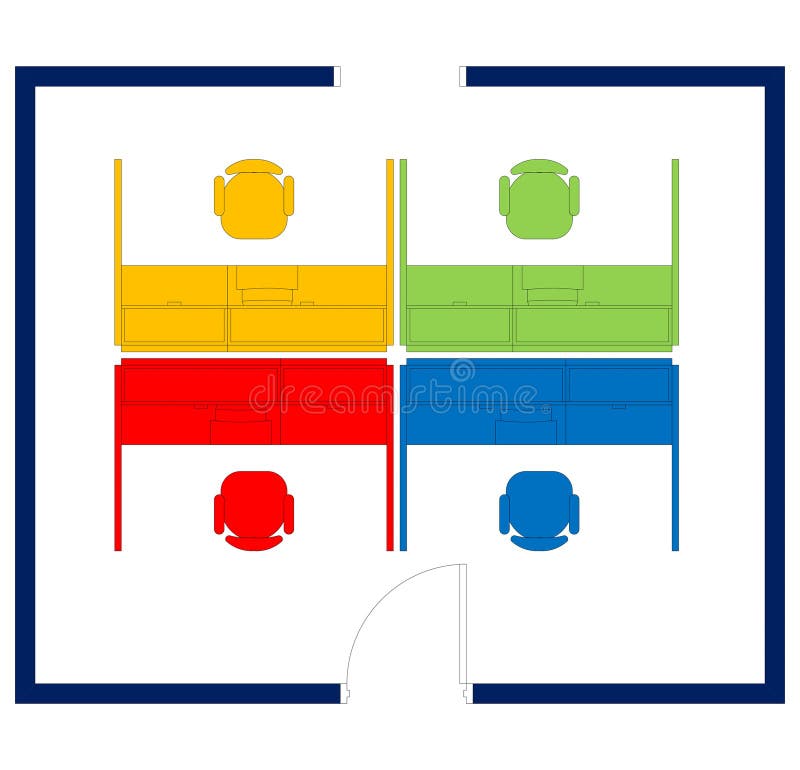 Floor Plan or Architectural Drawing of an Office Room Stock ...