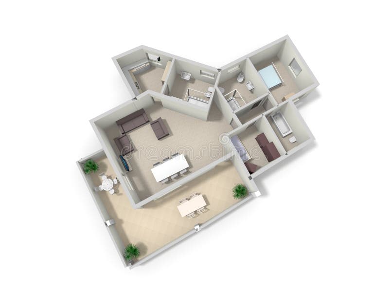 Floor Plan 3d. Floor Plan. Color Floor Plans 3d Stock Illustration ...