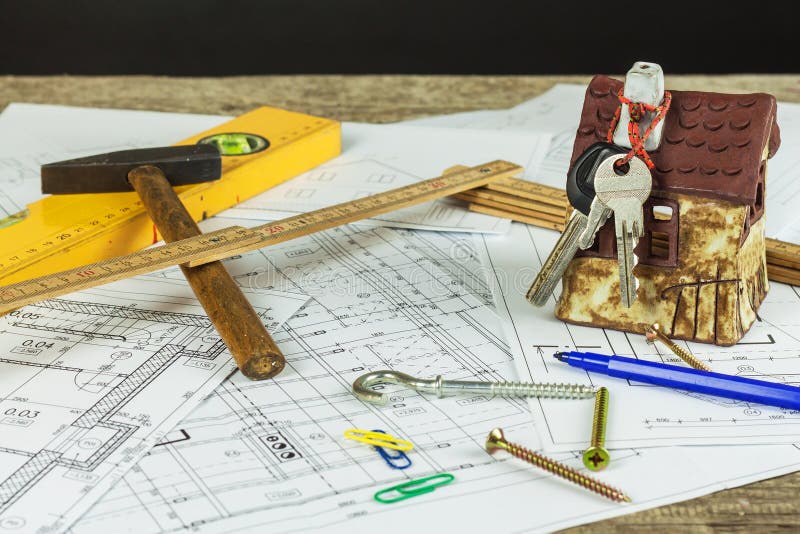 Floor Plan Designed Building on the Drawing. Engineering and Technical ...