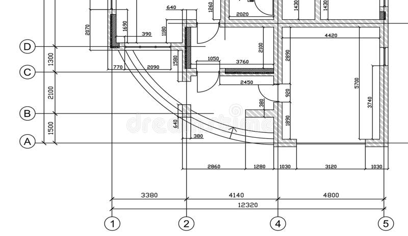 Floor Plan Drawing. Architectural Building Drawing Stock Illustration ...