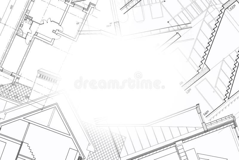 Floor Plan Drawing. Architectural Building Drawing Stock Illustration ...