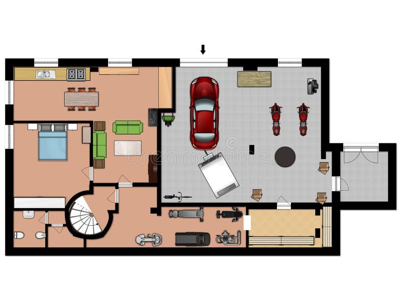 Floor Plan. Interior Floor Plans 2d. 2D Illustration Floor Plan Stock ...
