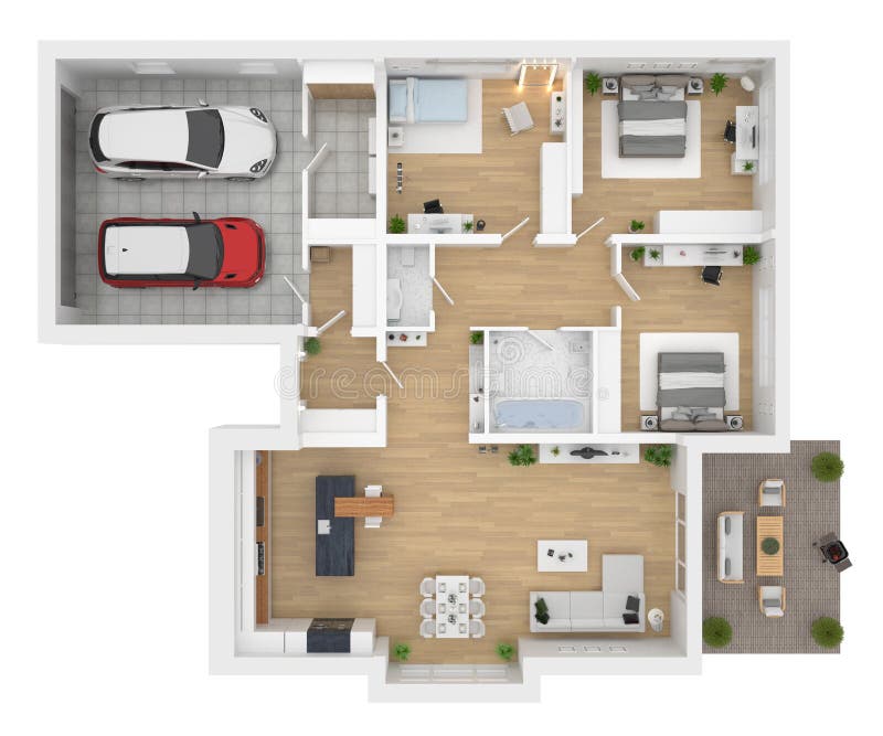 Isometric Apartment Layout, Room Interior in Modern House, Indoor Plan ...