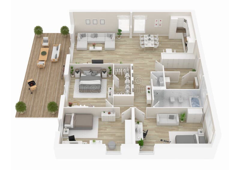 Floor Plan of a House Top View. Open Concept Living Appartment Layout ...