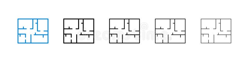 Floor Plan Icon Isolated on White Background Stock Vector ...