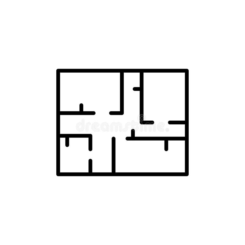 Floor Plan Icon Isolated on White Background Stock Vector ...