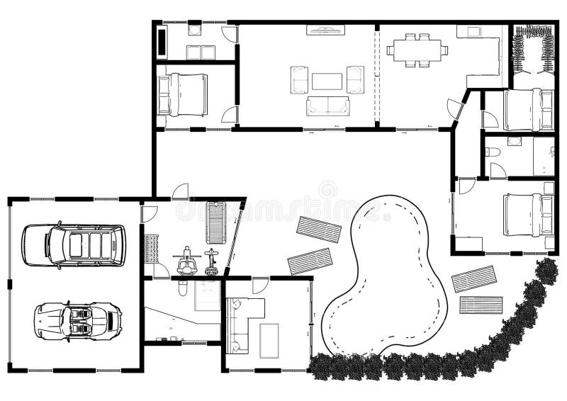 Floor Plan Ideas. Floorplan Stock Illustration - Illustration of layout ...