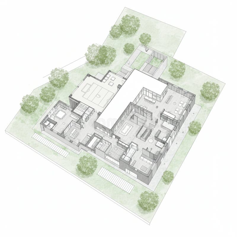 Architecture Floor Plan Garden Stock Illustrations – 2,074 Architecture ...